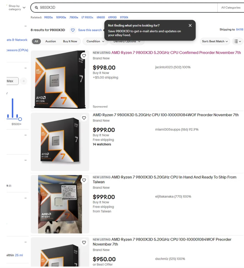 Скальперы продают процессоры Ryzen 7 9800X3D по цене до $1,000 | Форум MMGP